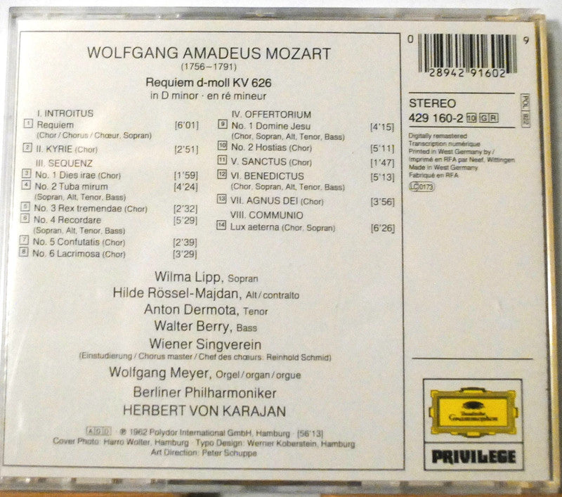 Wolfgang Amadeus Mozart : Requiem CD (1989) – WeSellit.UK